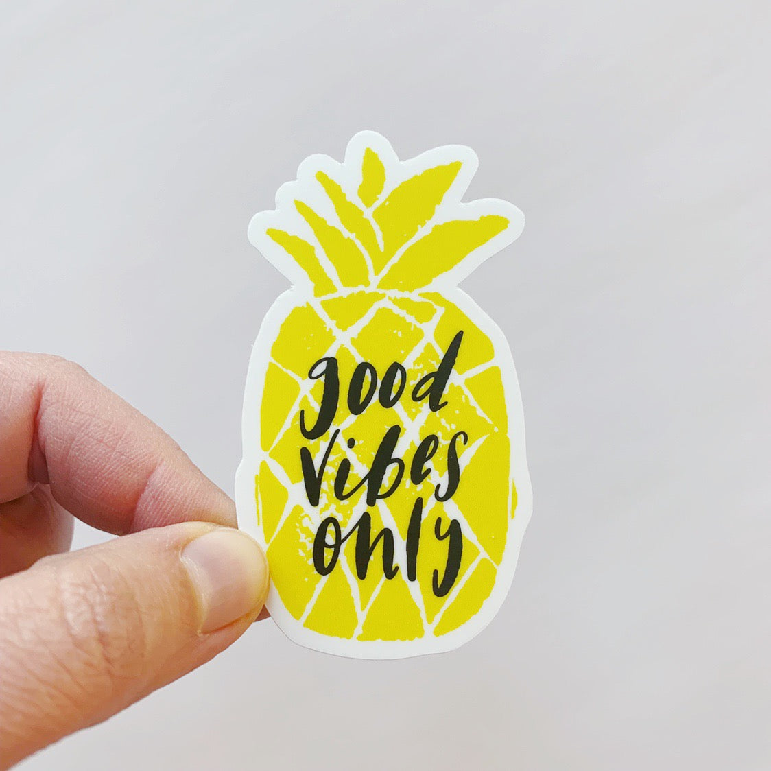 Good Vibes Only Pineapple Yellow Sticker Decal – Wildflower Paper Company