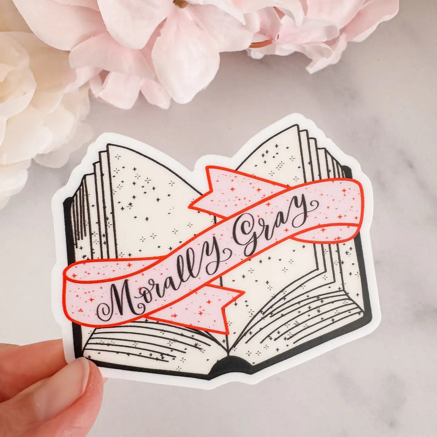 Morally Gray Book Black Pink Sticker Decal – Wildflower Paper Company