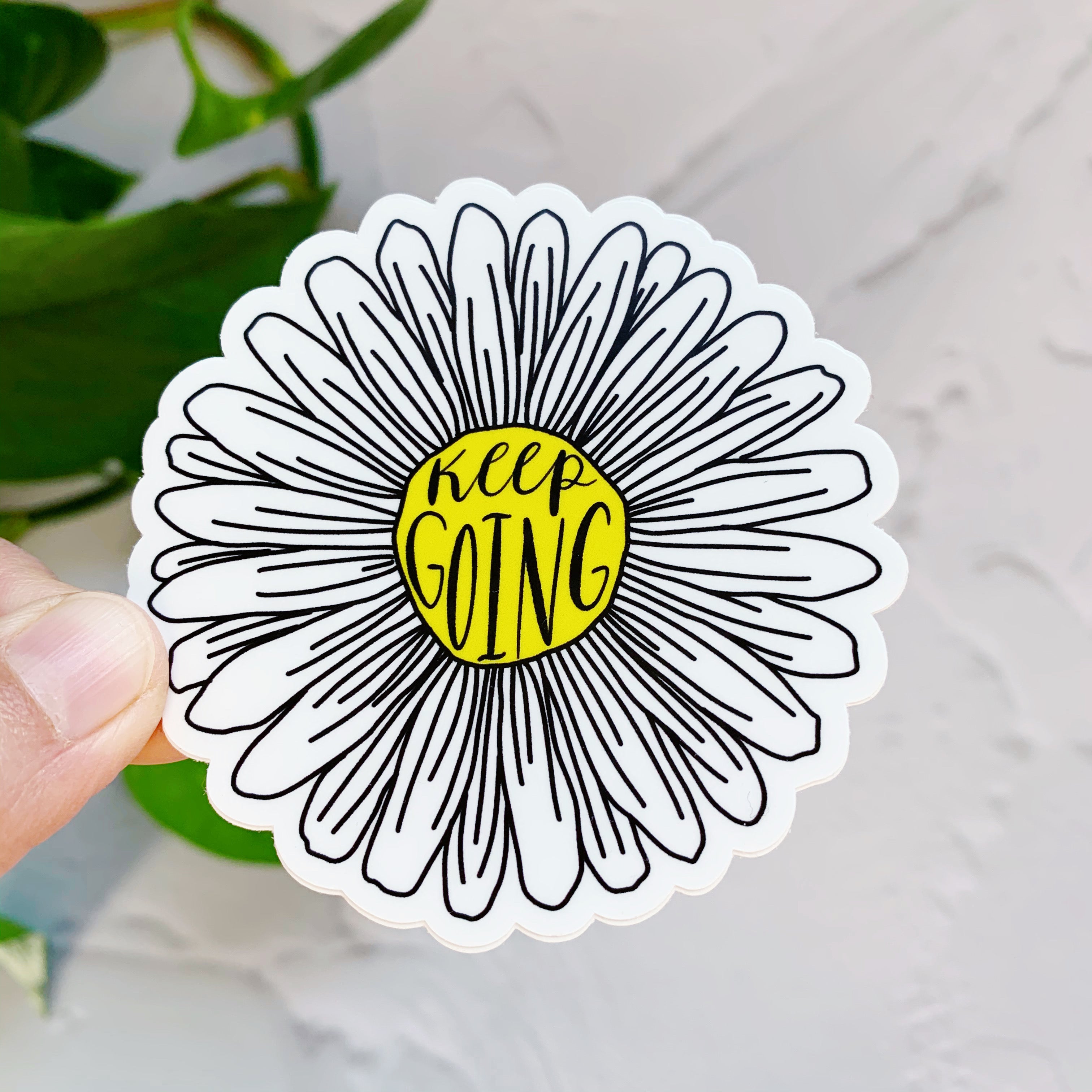 Keep Going Daisy Flower Sticker Decal – Wildflower Paper Company