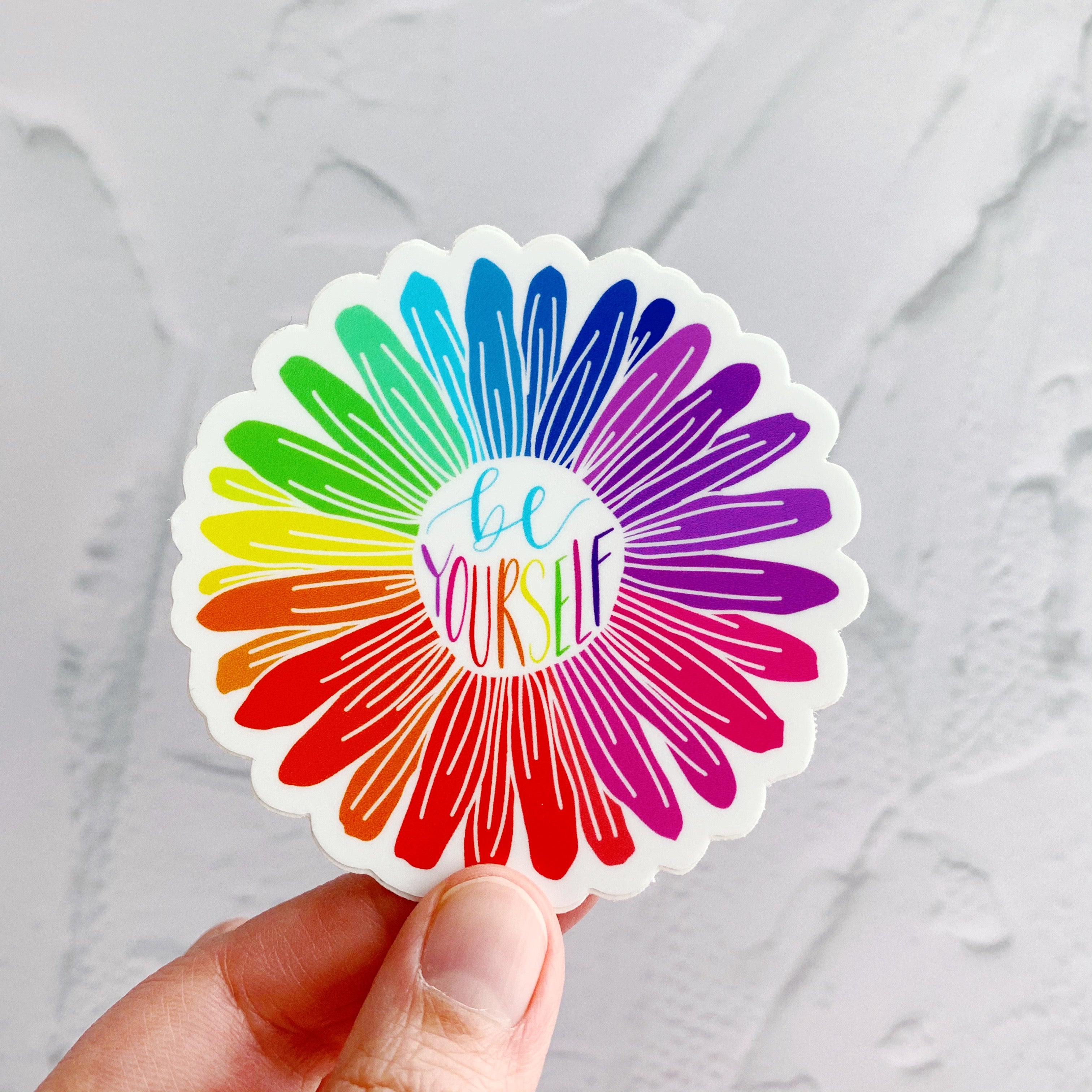 Be Yourself Colorful Flower Sticker Decal – Wildflower Paper Company