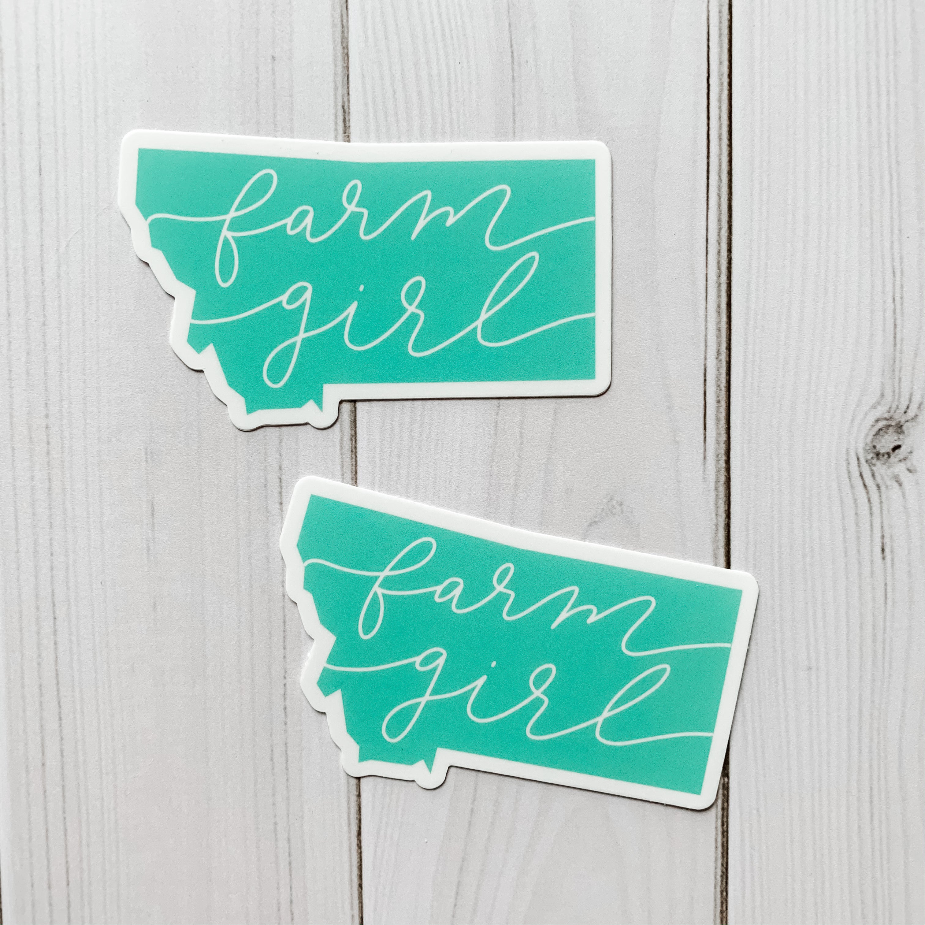 Montana State Farm Girl Mint Green Decal Sticker – Wildflower Paper Company