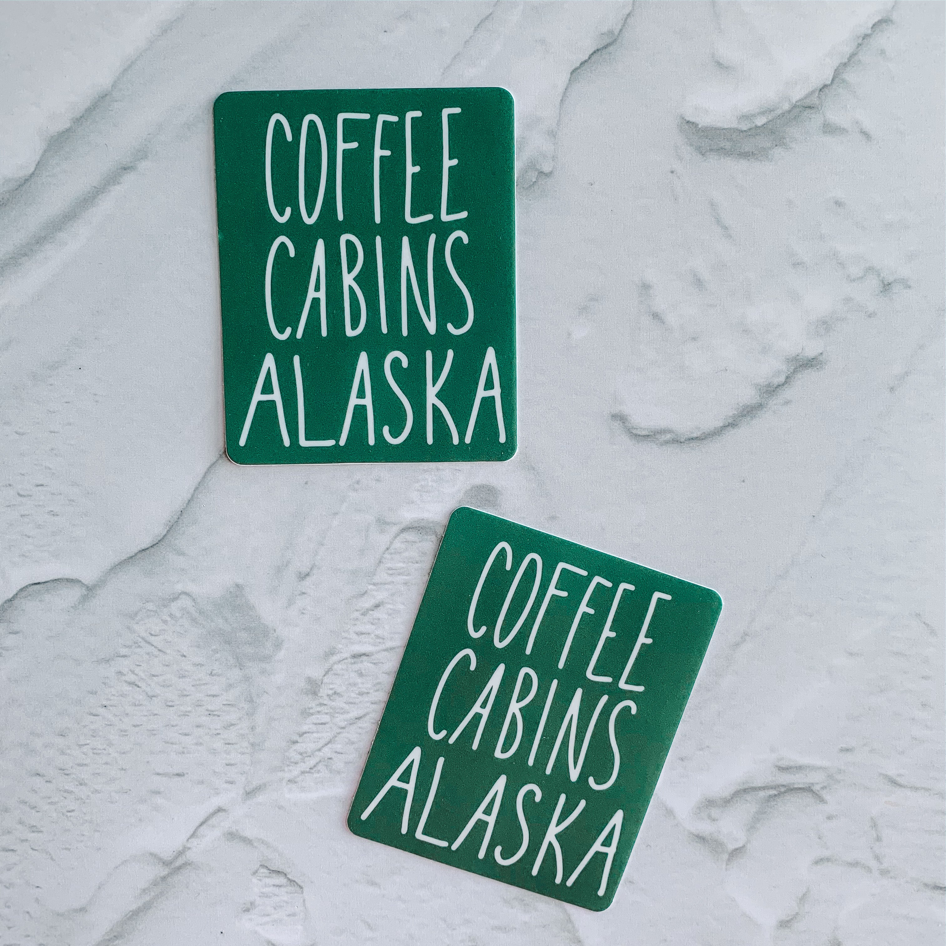 Coffee Cabins Alaska Green Sticker Decal – Wildflower Paper Company