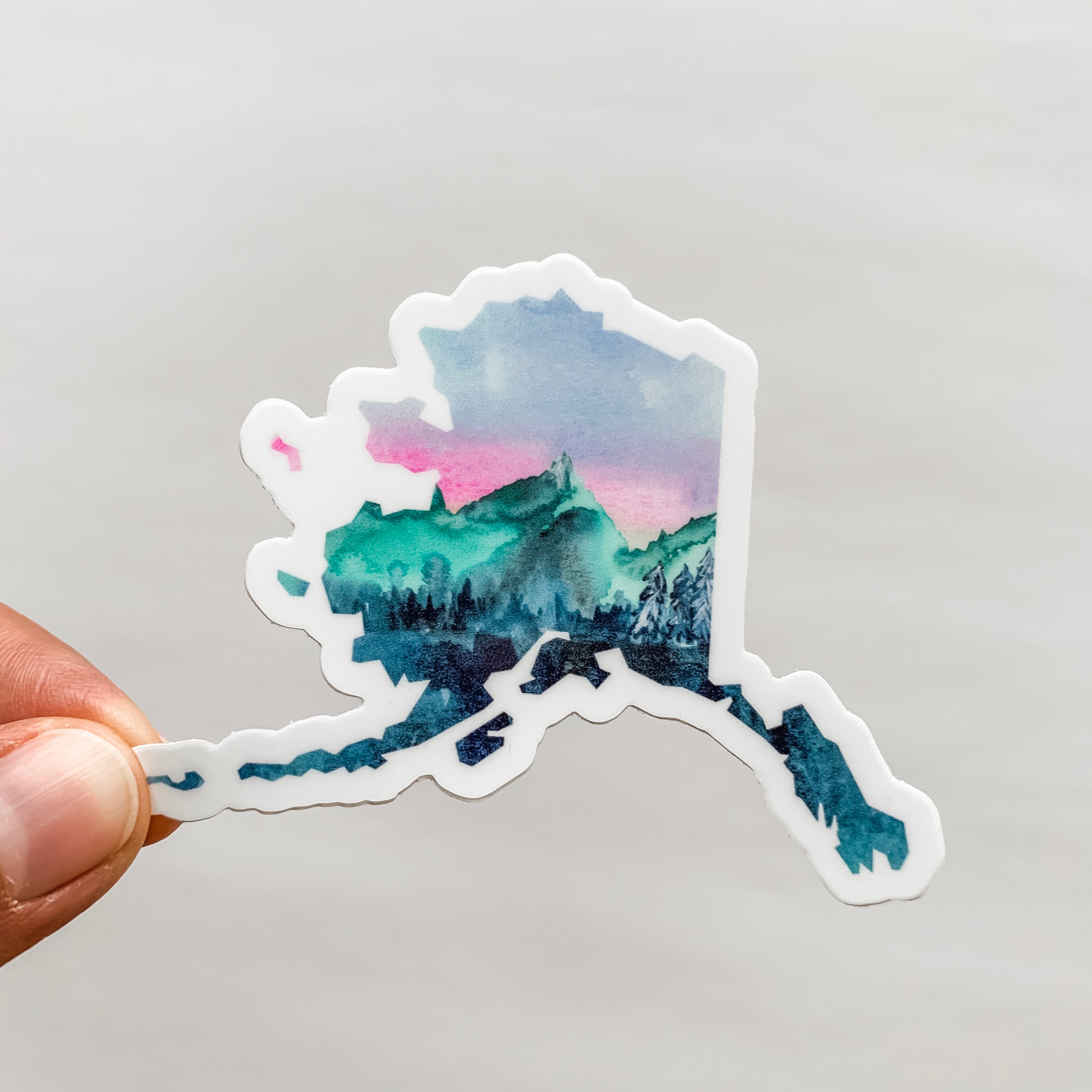 Alaska State Mountains Sticker Decal – Wildflower Paper Company