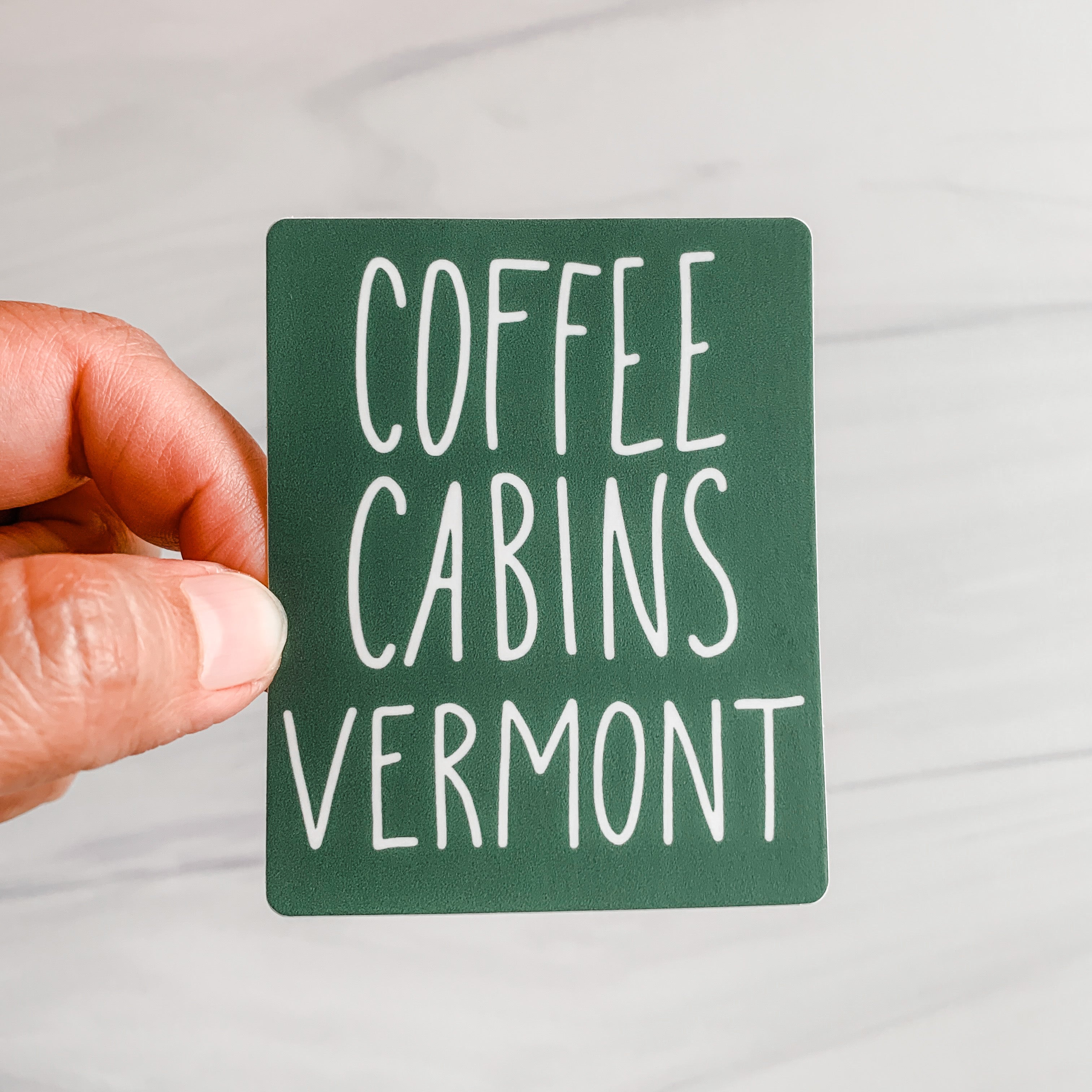 Coffee Cabins Vermont Green Sticker Decal – Wildflower Paper Company