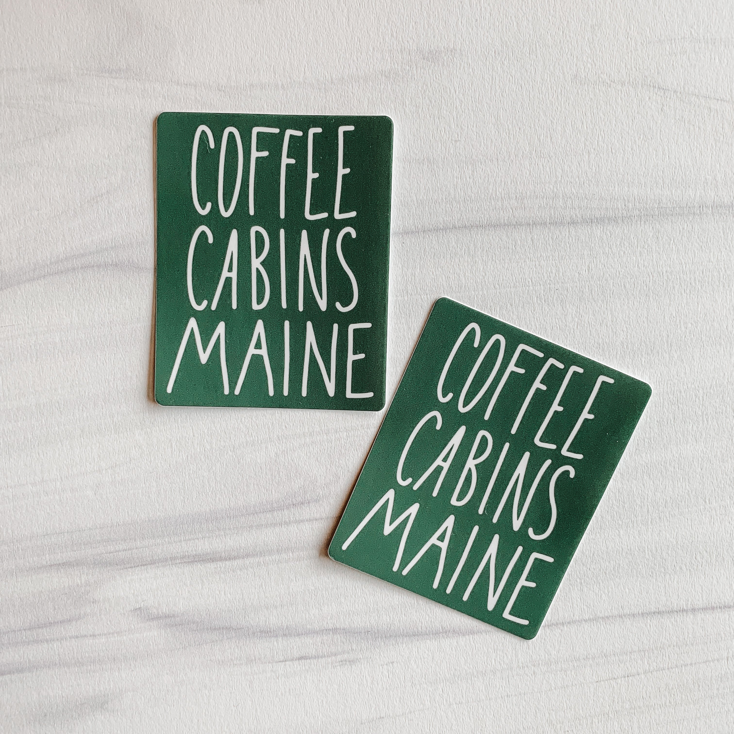 Coffee Cabins Maine Green Sticker Decal – Wildflower Paper Company