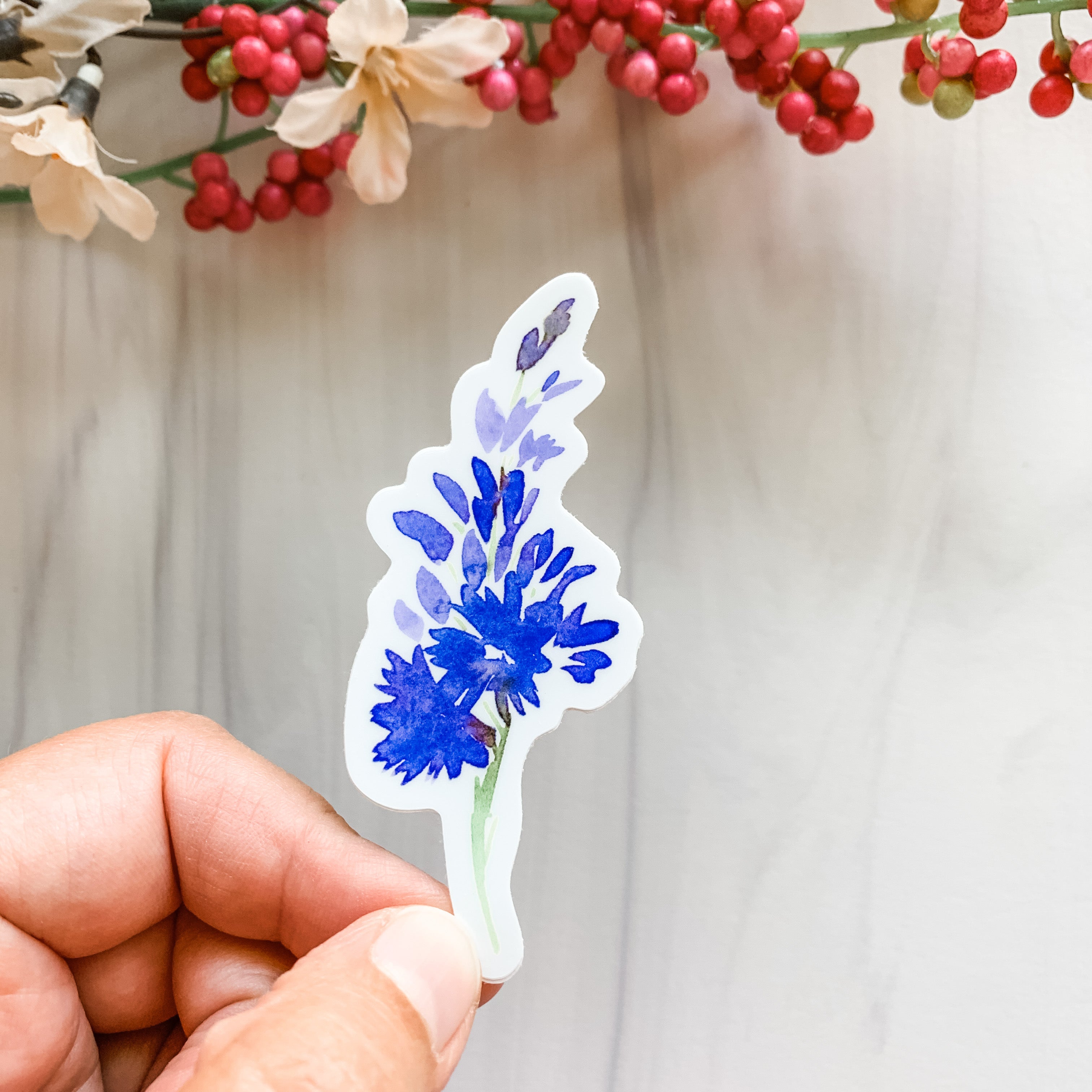 Watercolor Blue Wildflower Sticker – Wildflower Paper Company