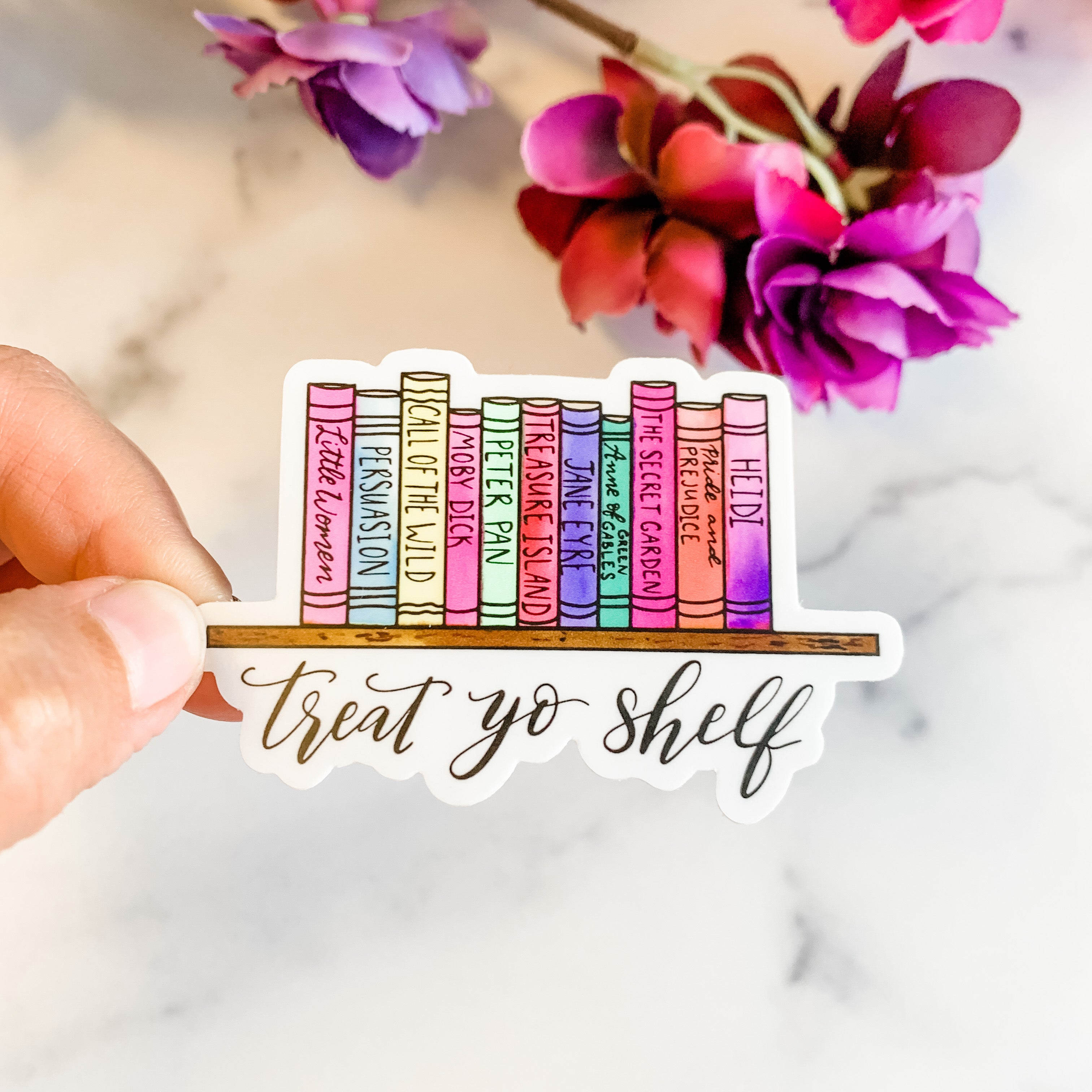 Treat Yo Shelf Books Bookshelf Sticker Decal – Wildflower Paper Company