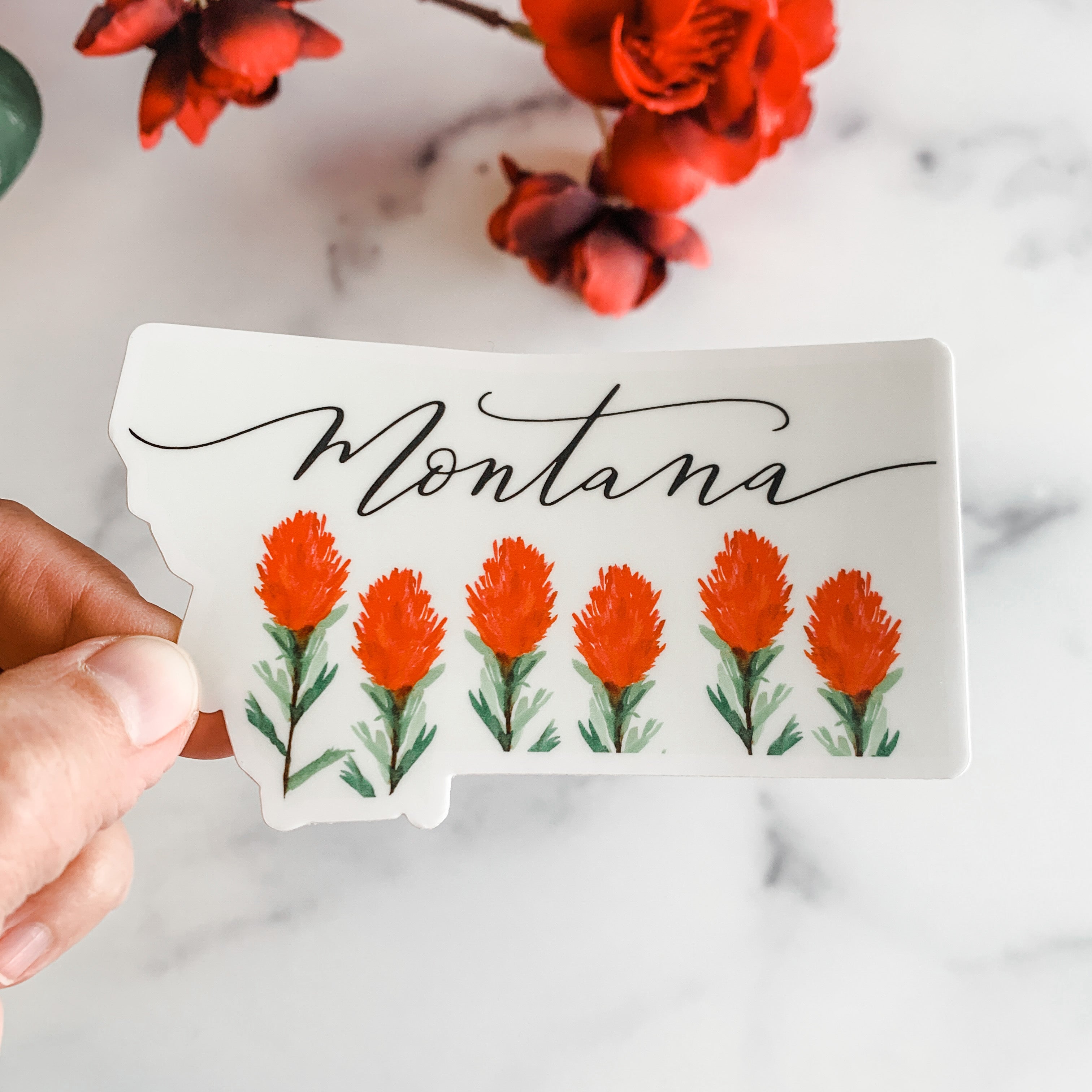 Montana Row Of Indian Paintbrush Sticker Decal – Wildflower Paper Company