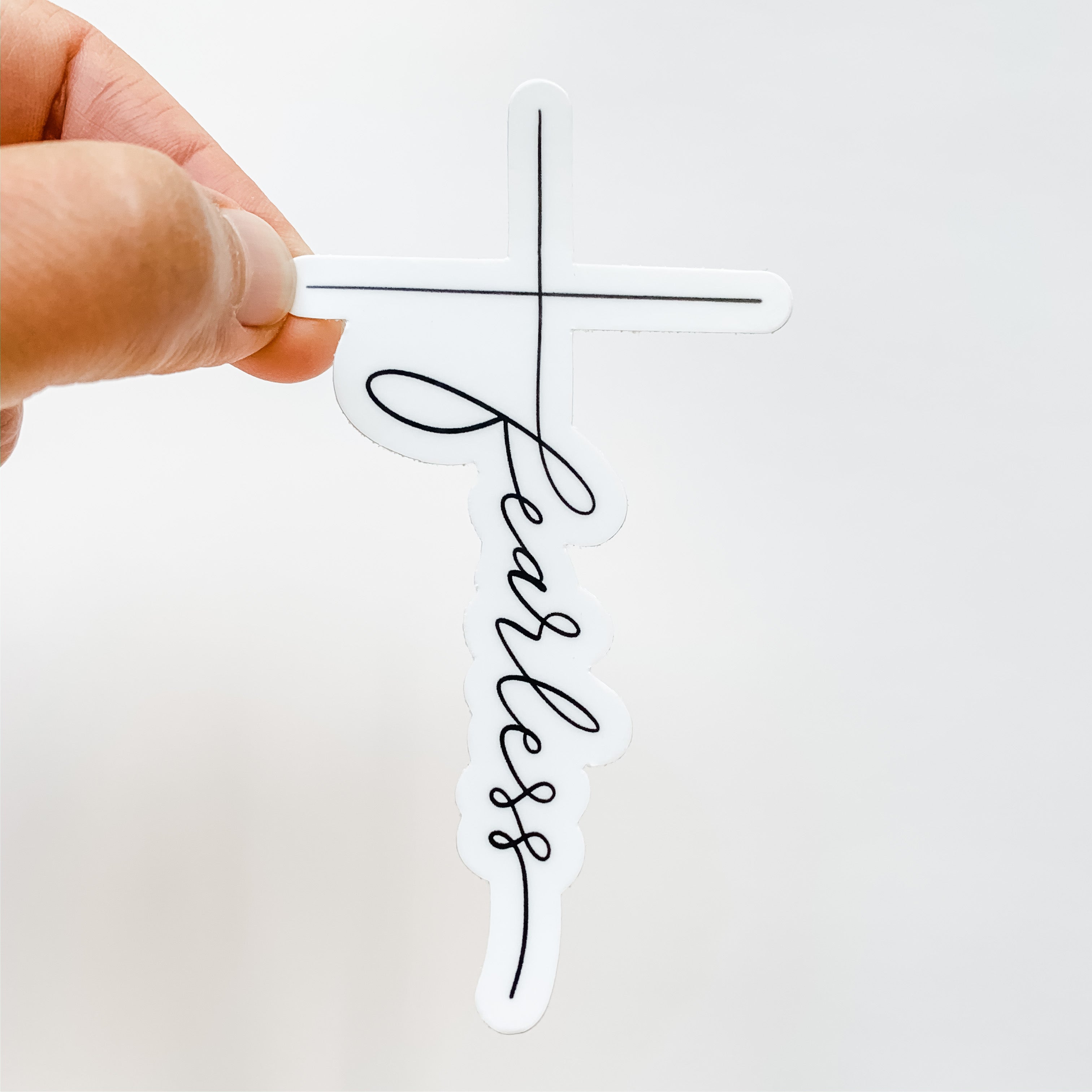 Fearless Cross Hand Lettered Sticker Decal – Wildflower Paper Company