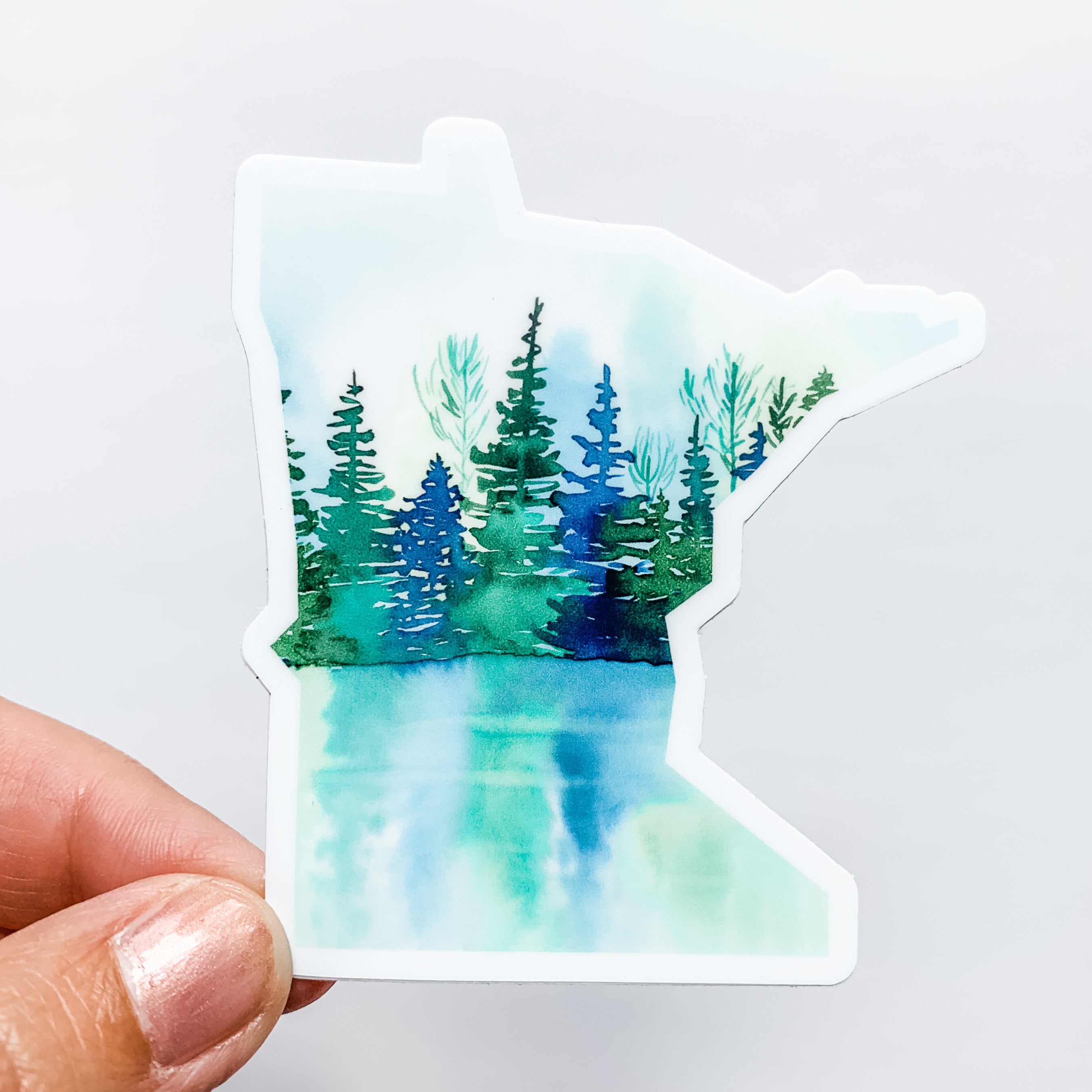 Minnesota State Lake Reflection Sticker Decal – Wildflower Paper Company