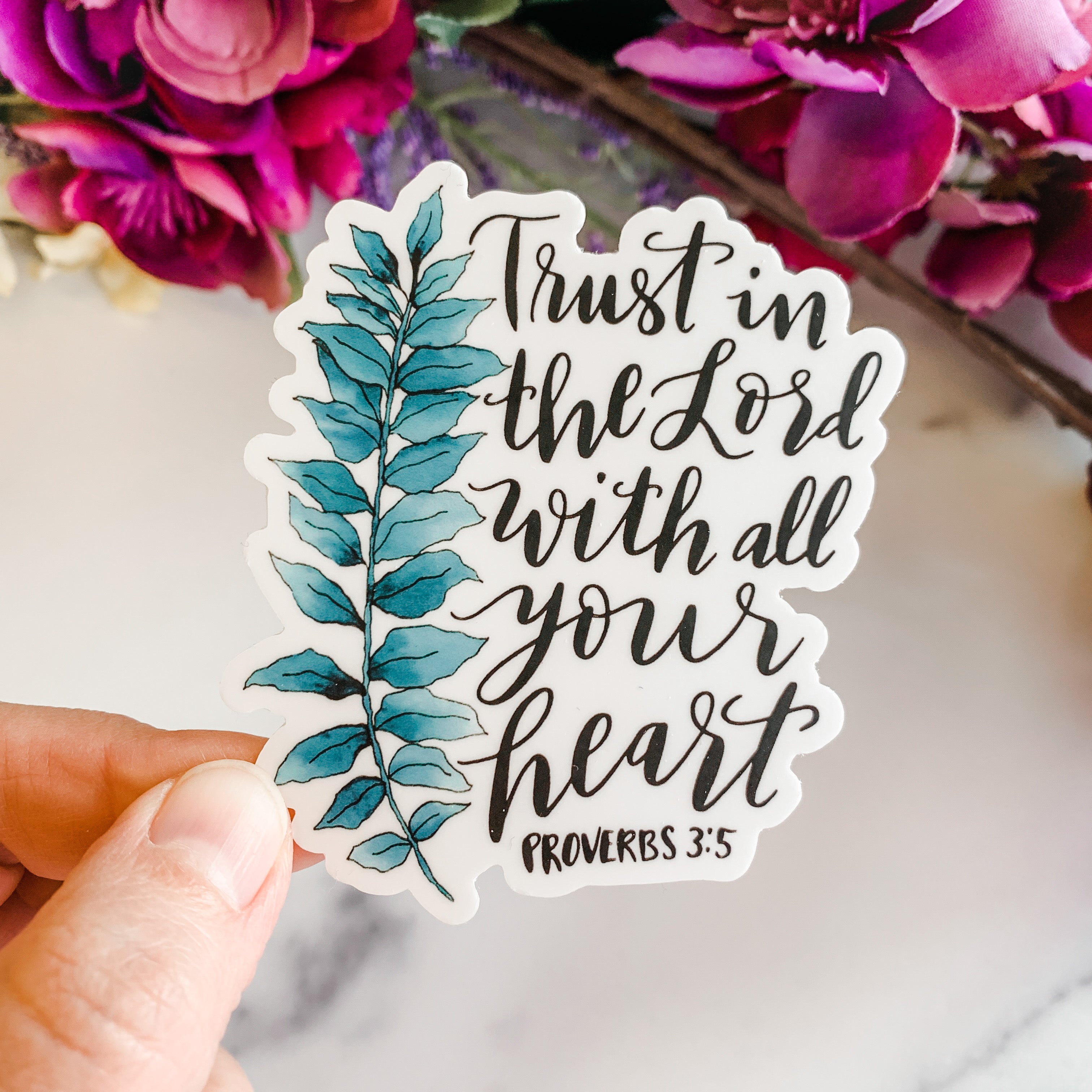 Trust In The Lord Leaf Watercolor Sticker Decal – Wildflower Paper Company
