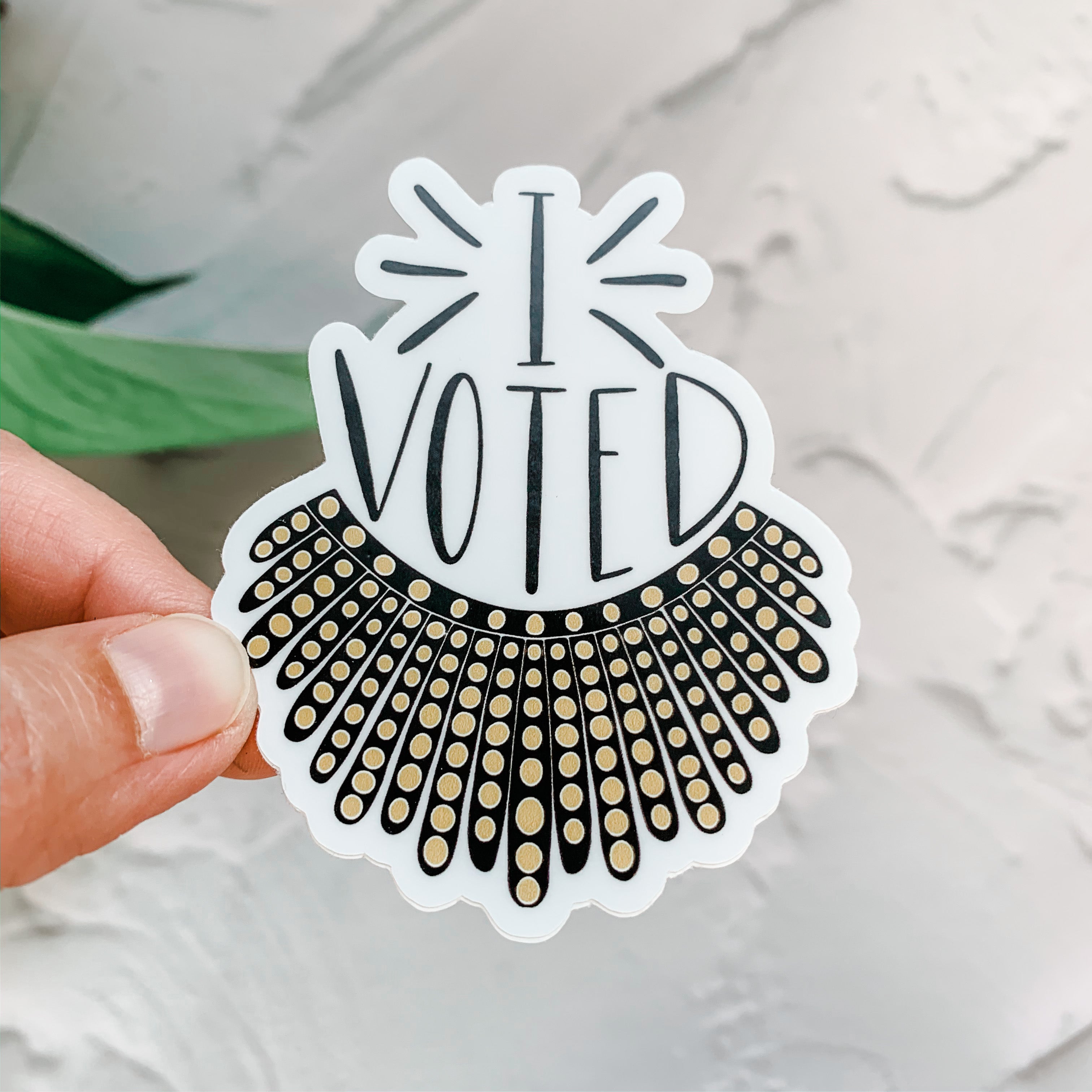 I Voted RBG Dissent Collar Sticker Decal Ruth Bader Ginsburg ...