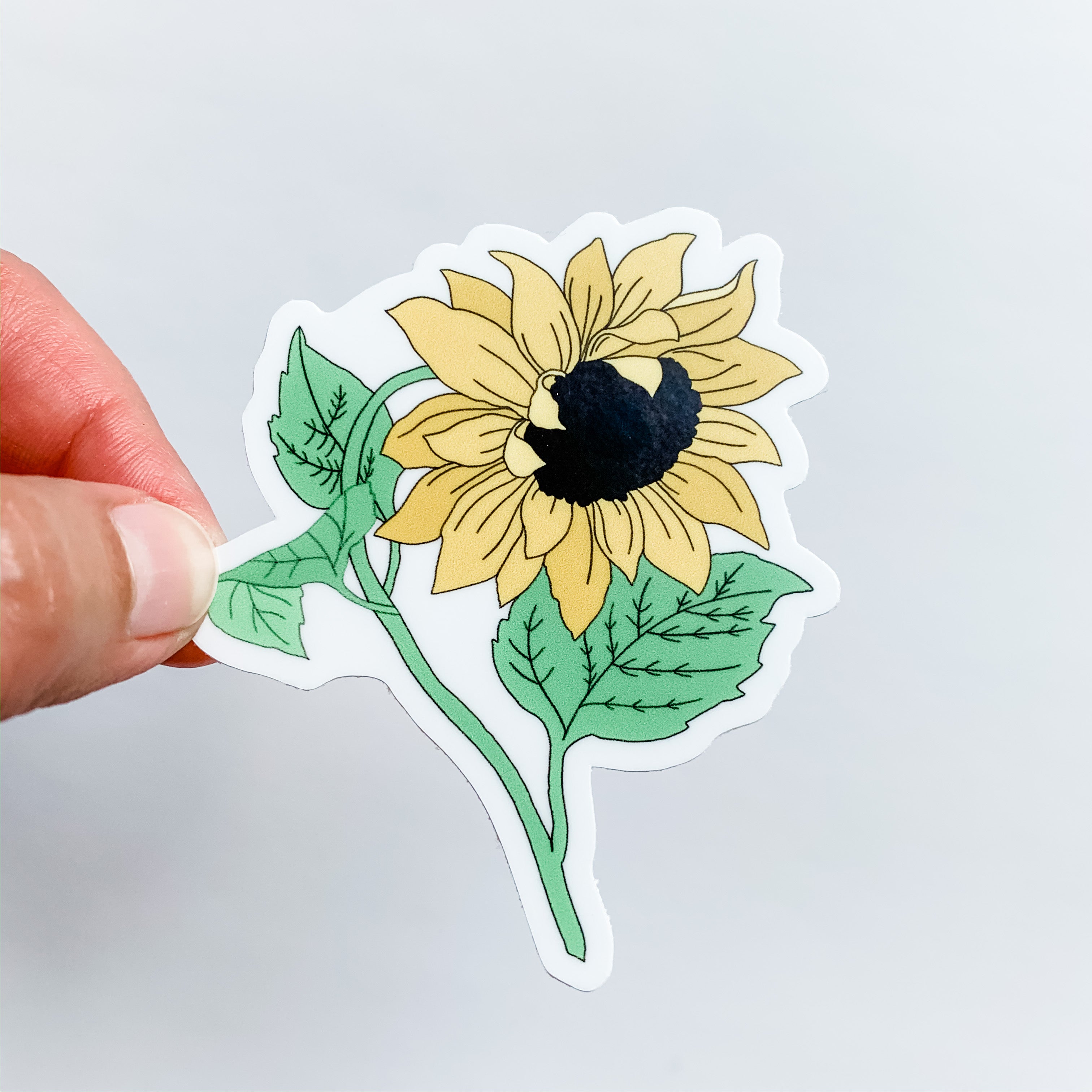 Sunflower Leaning Sticker Decal – Wildflower Paper Company